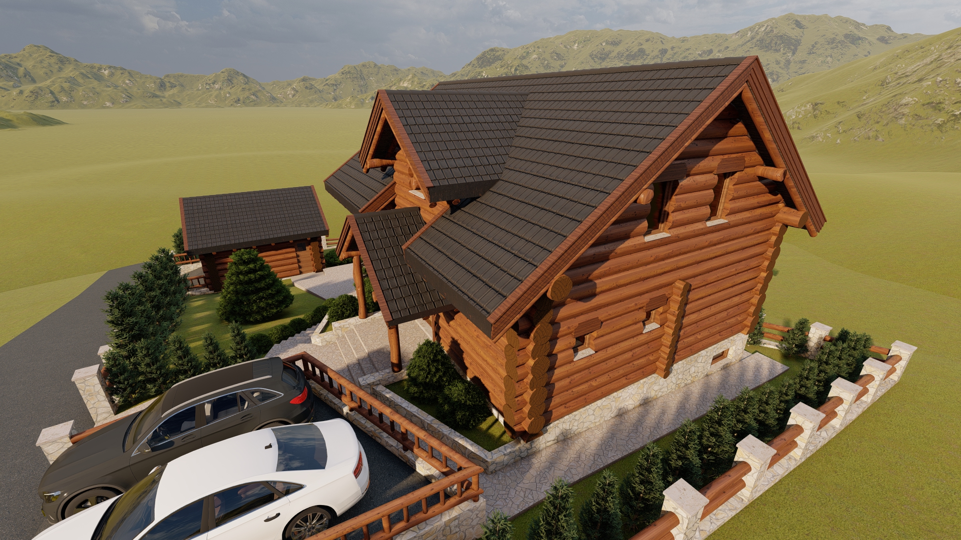 Objekat 7 – Etno Gajevi – Brvnare, Drvene kuće od balvana i drveni nameštaj (enterijer i eksterijer)