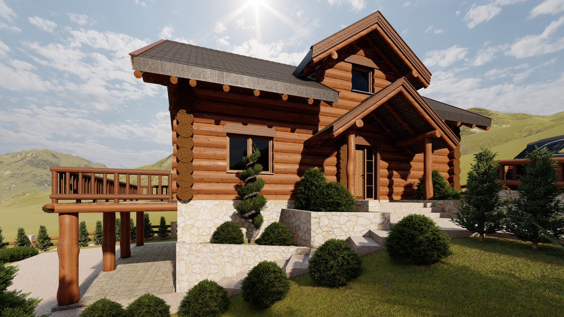 Objekat 7 – Etno Gajevi – Brvnare, Drvene kuće od balvana i drveni nameštaj (enterijer i eksterijer)